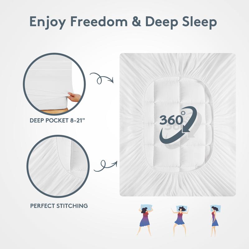 Premium Quilted 1000GSM Luxury Extra Thick Mattress Topper - Breathabl ...